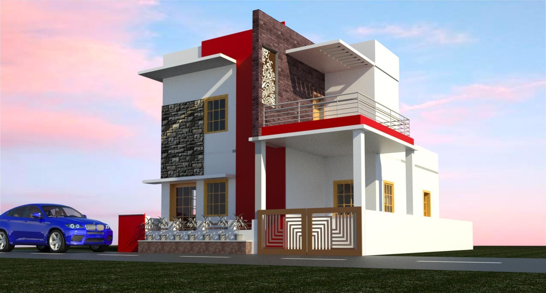 SIMPLE HOUSE INTERIOR AND EXTERIOR DESIGN REVIT free 3D model animated ...