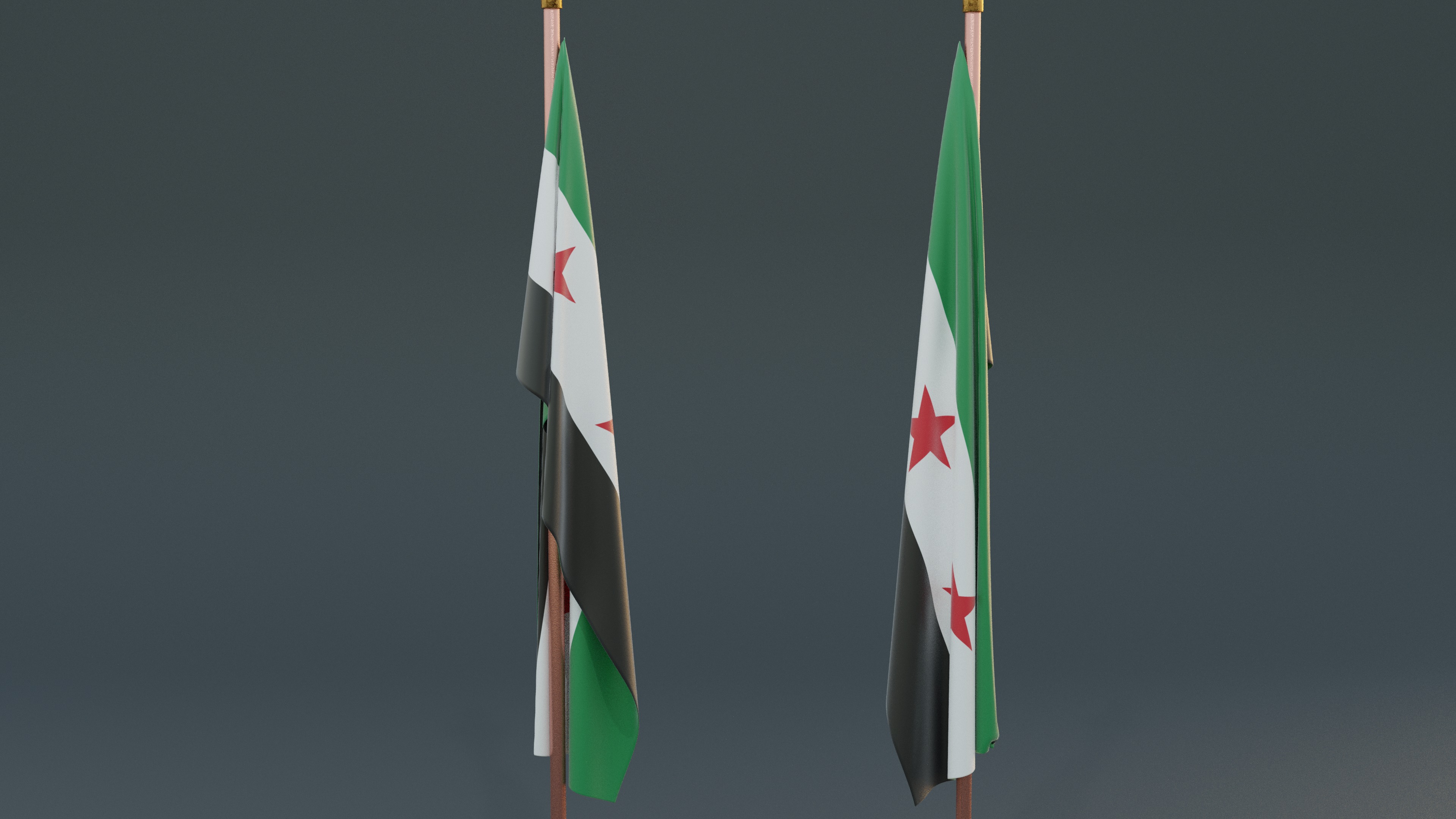 Liberated Syria Flag free VR / AR / low-poly 3D model | CGTrader