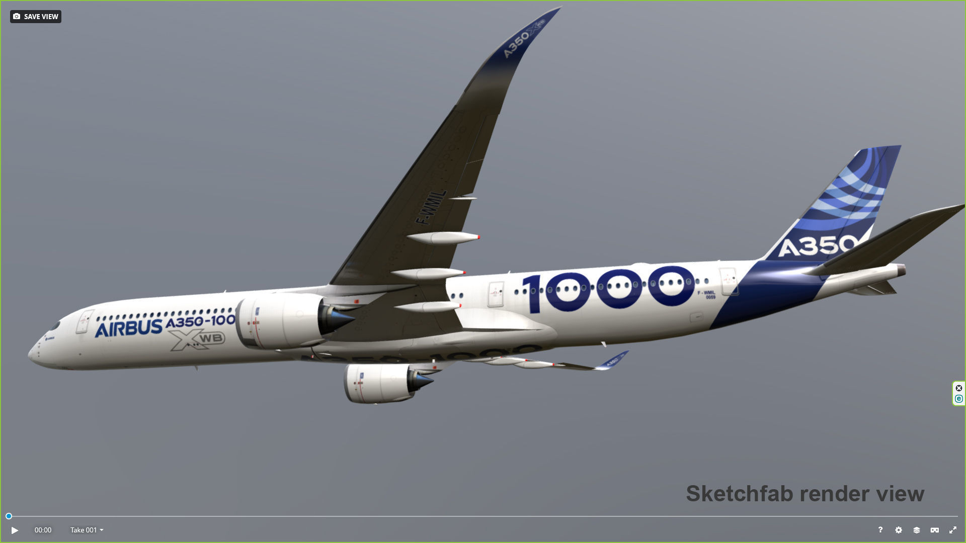 3D model Airbus A350 1000 Home livery VR / AR / low-poly | CGTrader