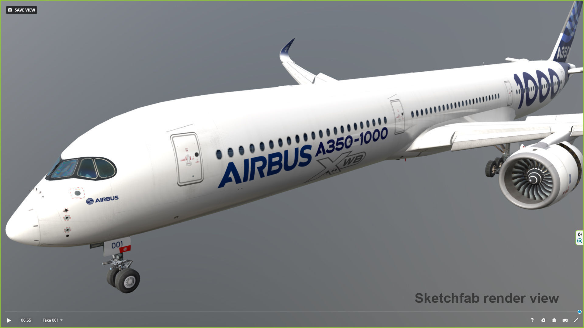 3D model Airbus A350 1000 Home livery VR / AR / low-poly | CGTrader