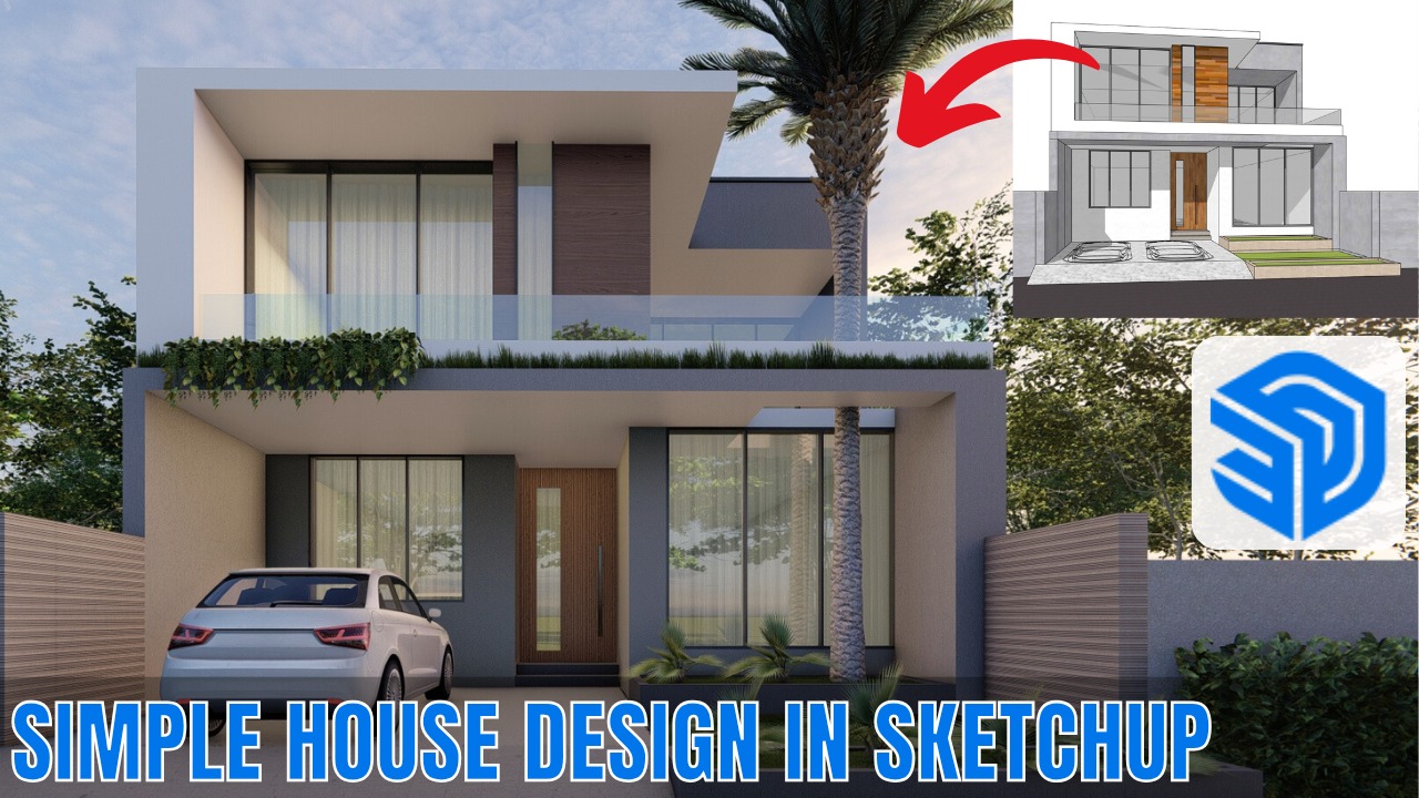 30x60 House Design SketchUp 2024 Exercise File free 3D model | CGTrader