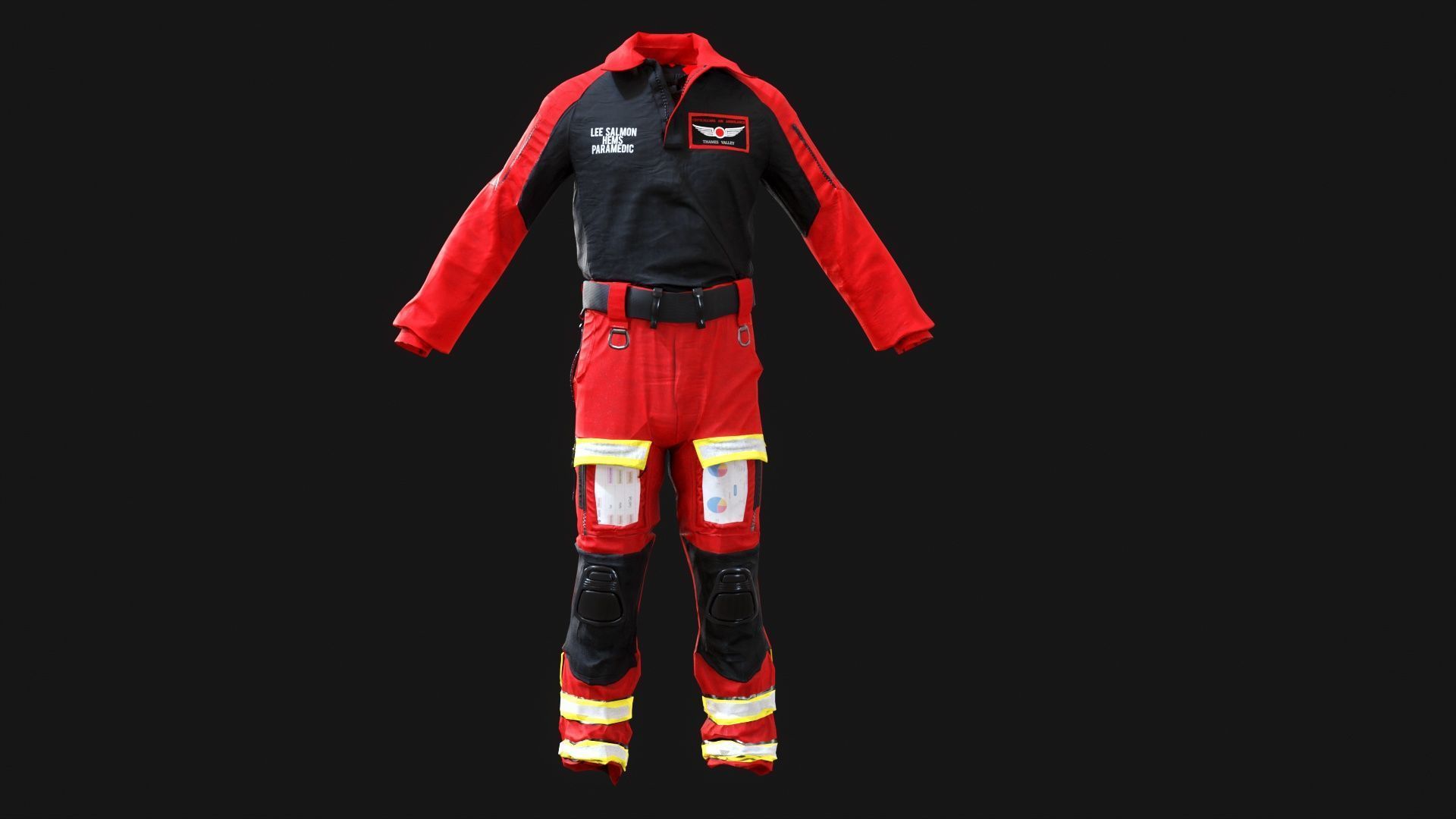 3D model Herts Air Paramedic Flight Suit BHECCS Ambulance Crew Uniform ...