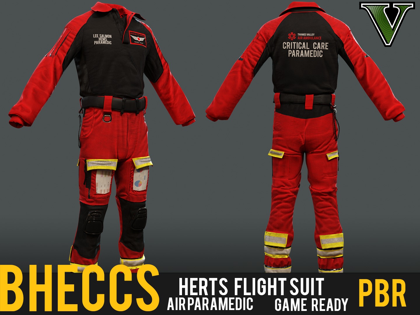 3D model Herts Air Paramedic Flight Suit BHECCS Ambulance Crew Uniform ...