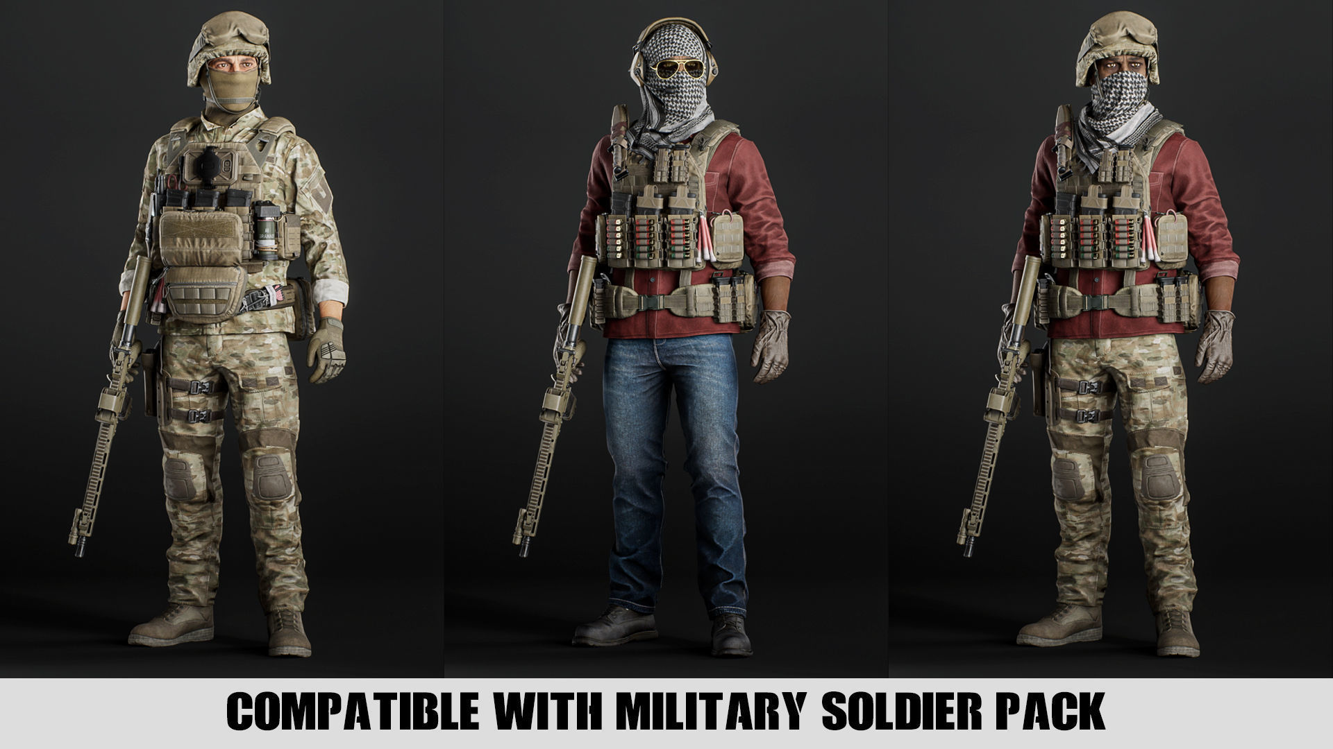 3D model Modular PMC Character VR / AR / low-poly | CGTrader