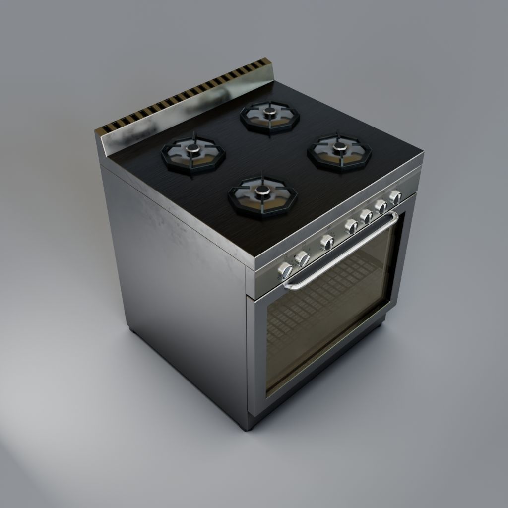 Gas Stove With Oven free VR / AR / low-poly 3D model | CGTrader