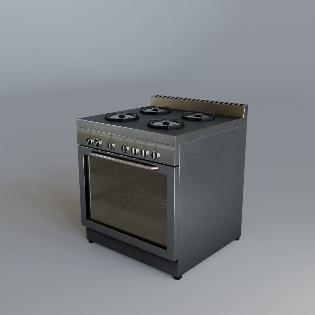 Gas Stove With Oven free VR / AR / low-poly 3D model | CGTrader
