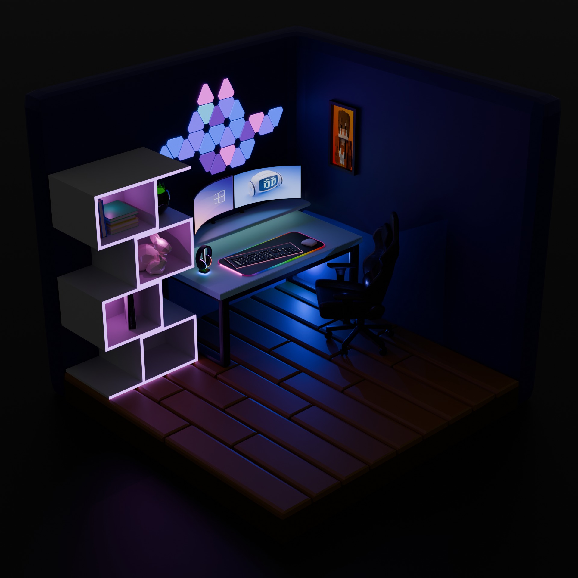 3D model Gaming Room VR / AR / low-poly | CGTrader