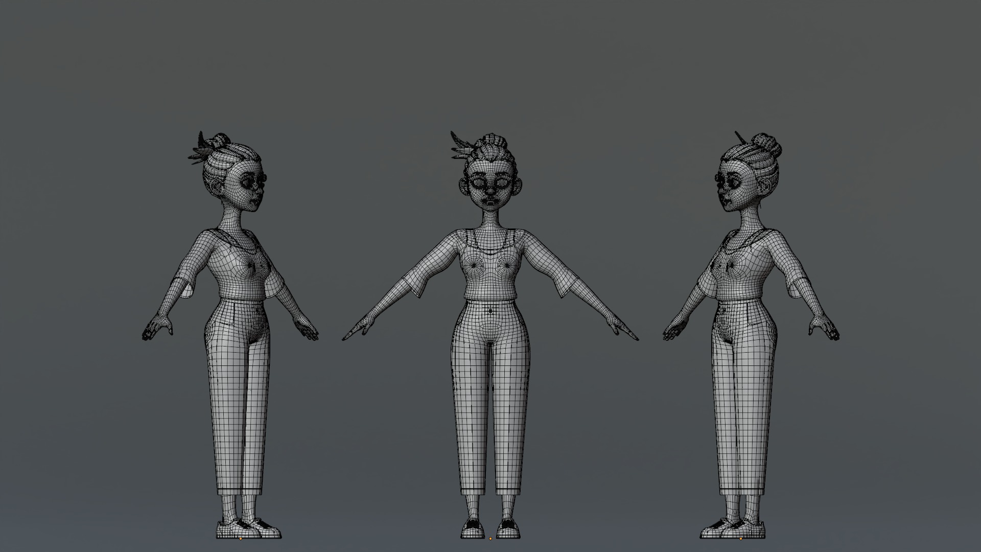 Grace Cartoon Female Character 3D model rigged | CGTrader