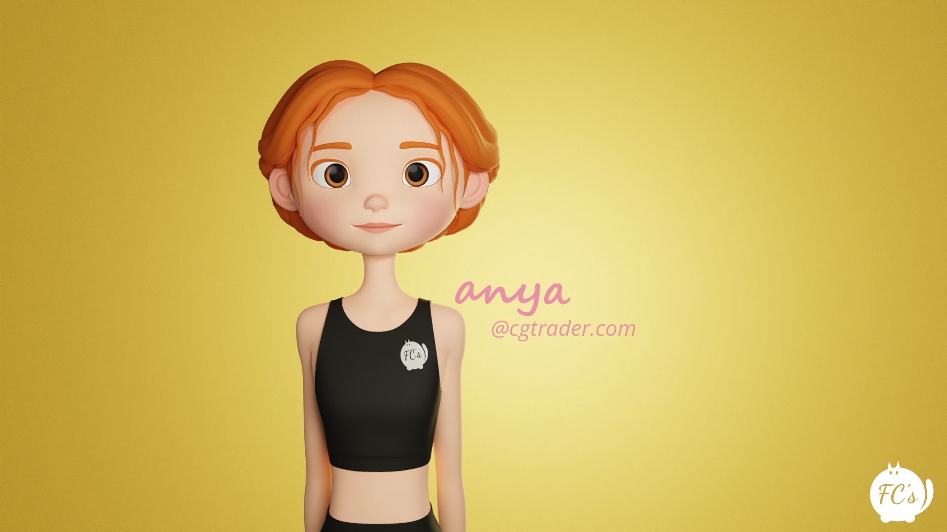 anya cartoon female teen kid character 3D model | CGTrader