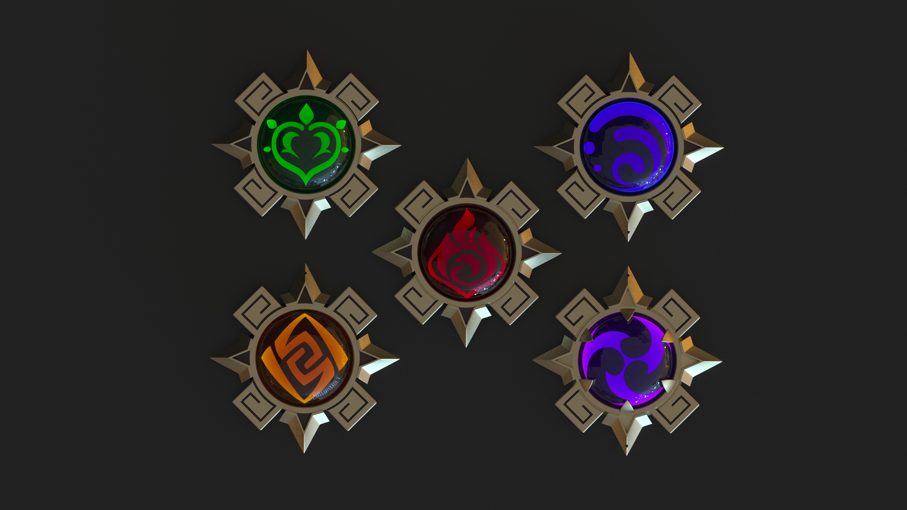 Genshin Impact - Natlan Vision - 3d file stl 3D print model 3D model 3D ...