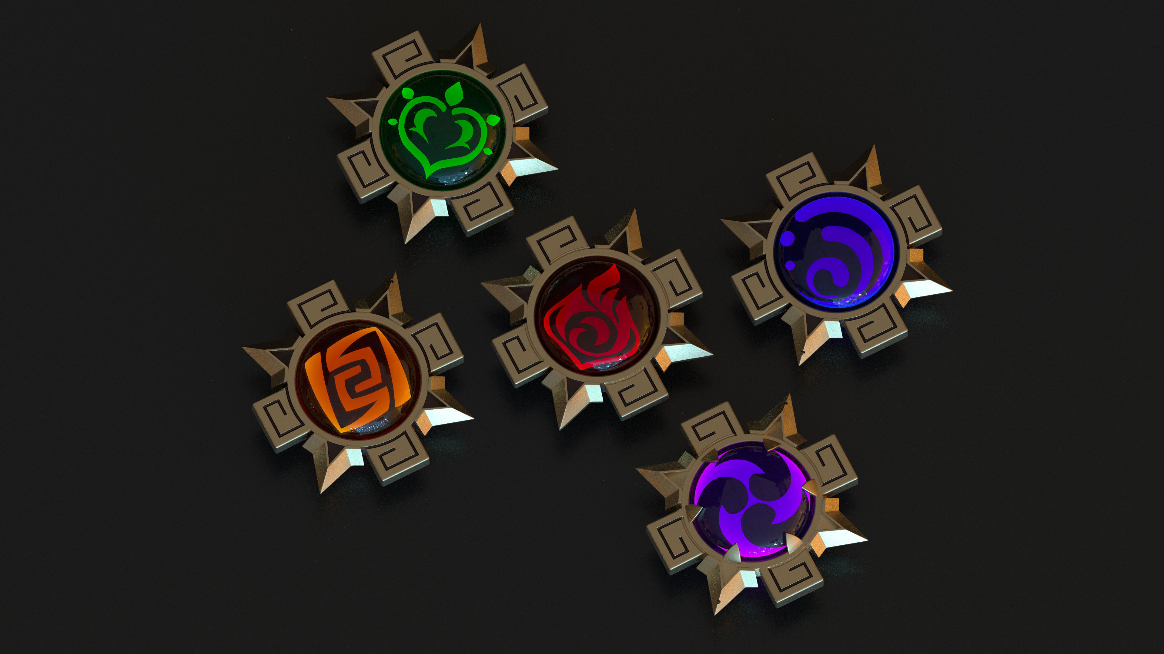 Genshin Impact - Natlan Vision - 3d file stl 3D print model 3D model 3D ...