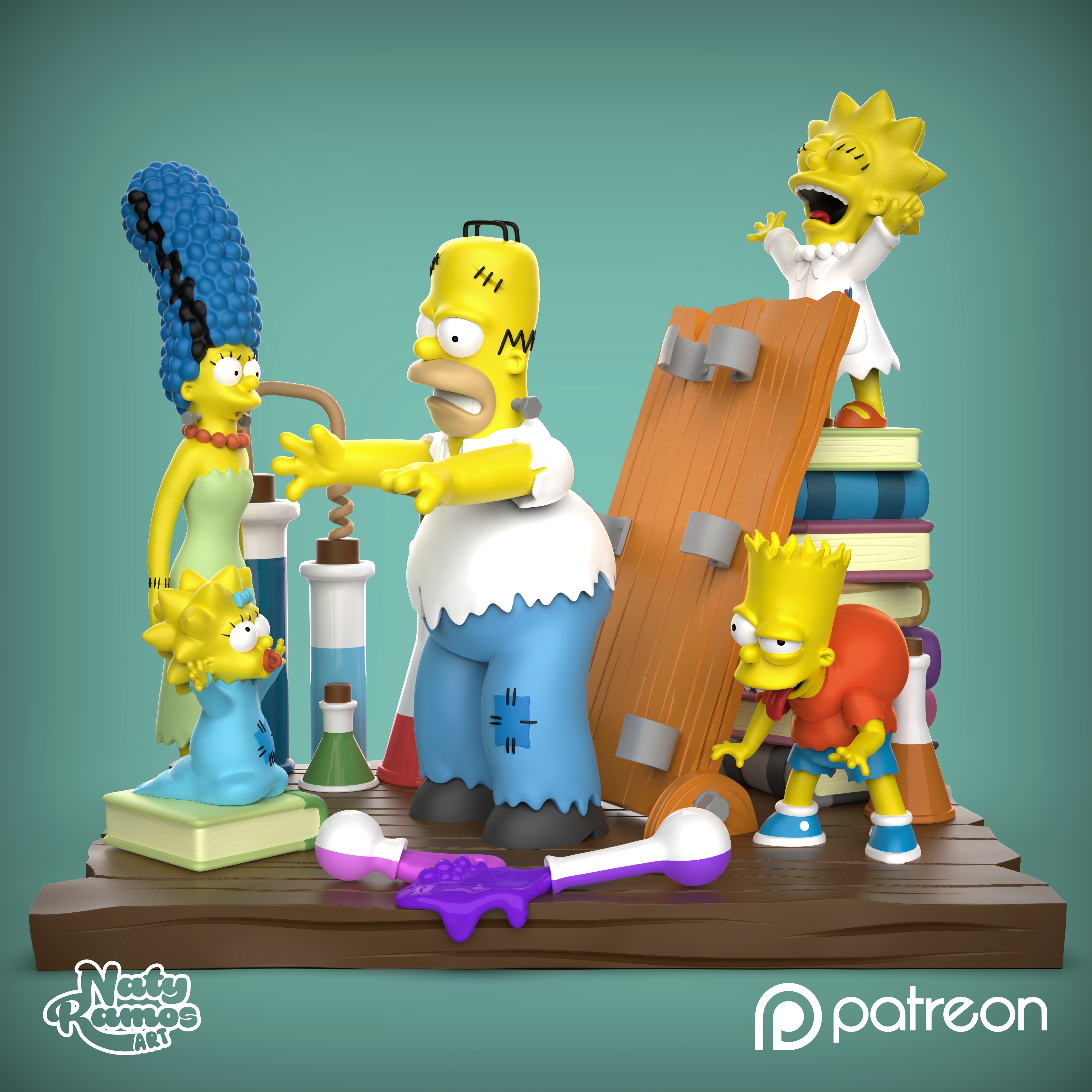 DIORAMA SIMPSONS HORROR 3D model 3D printable | CGTrader