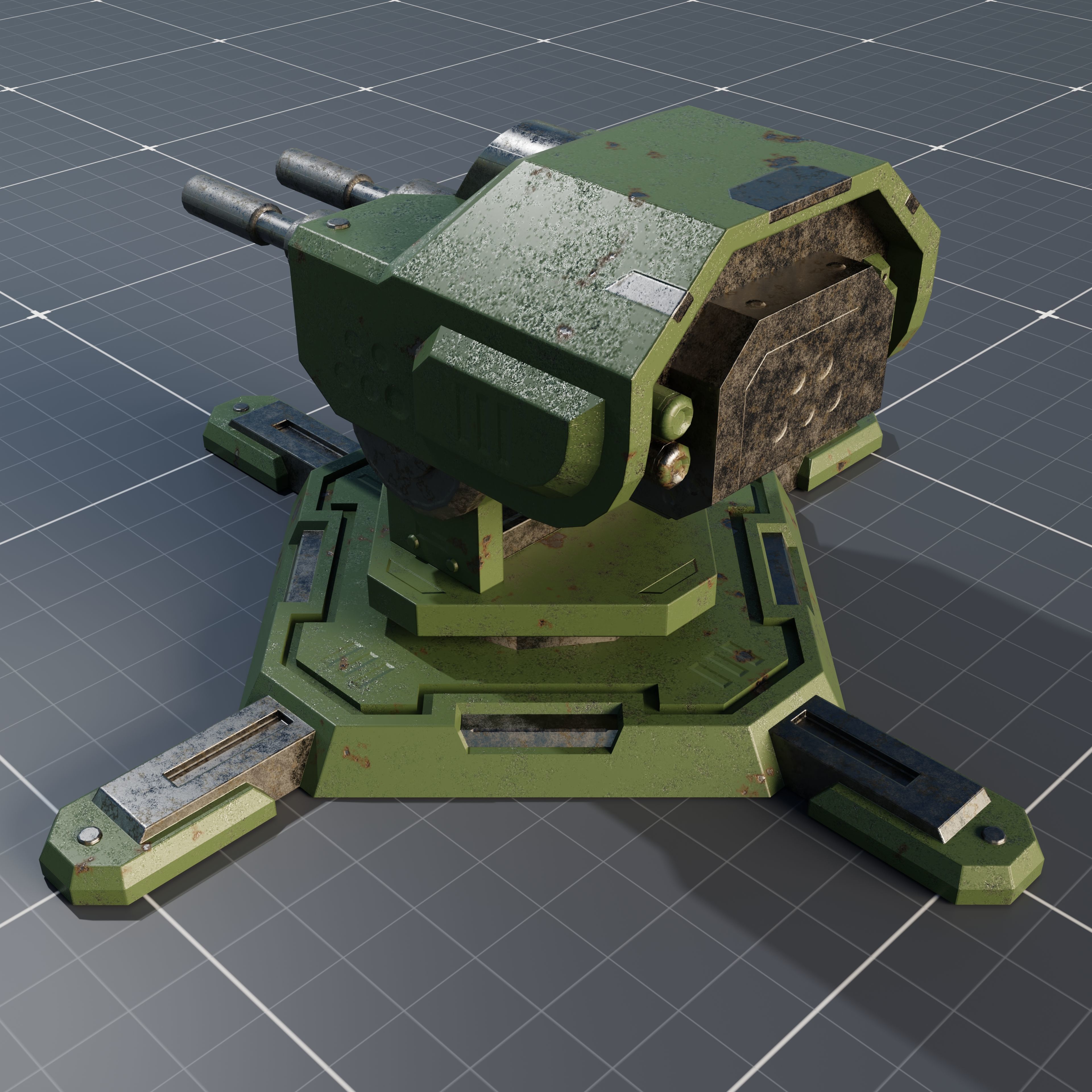 Free Sci-fi Game-Ready Turret Model - Low Poly Asset for Games free VR ...