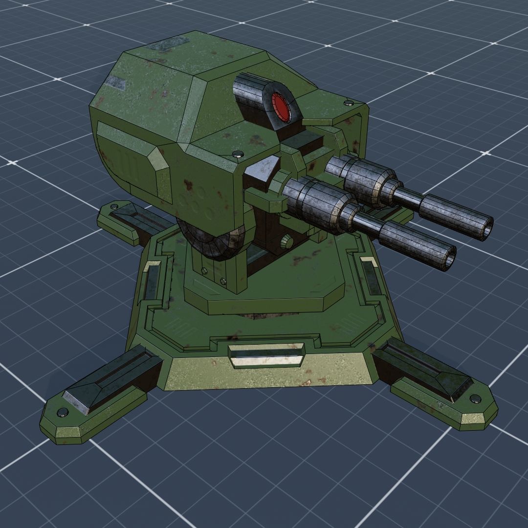 Free Sci-fi Game-Ready Turret Model - Low Poly Asset for Games free VR ...