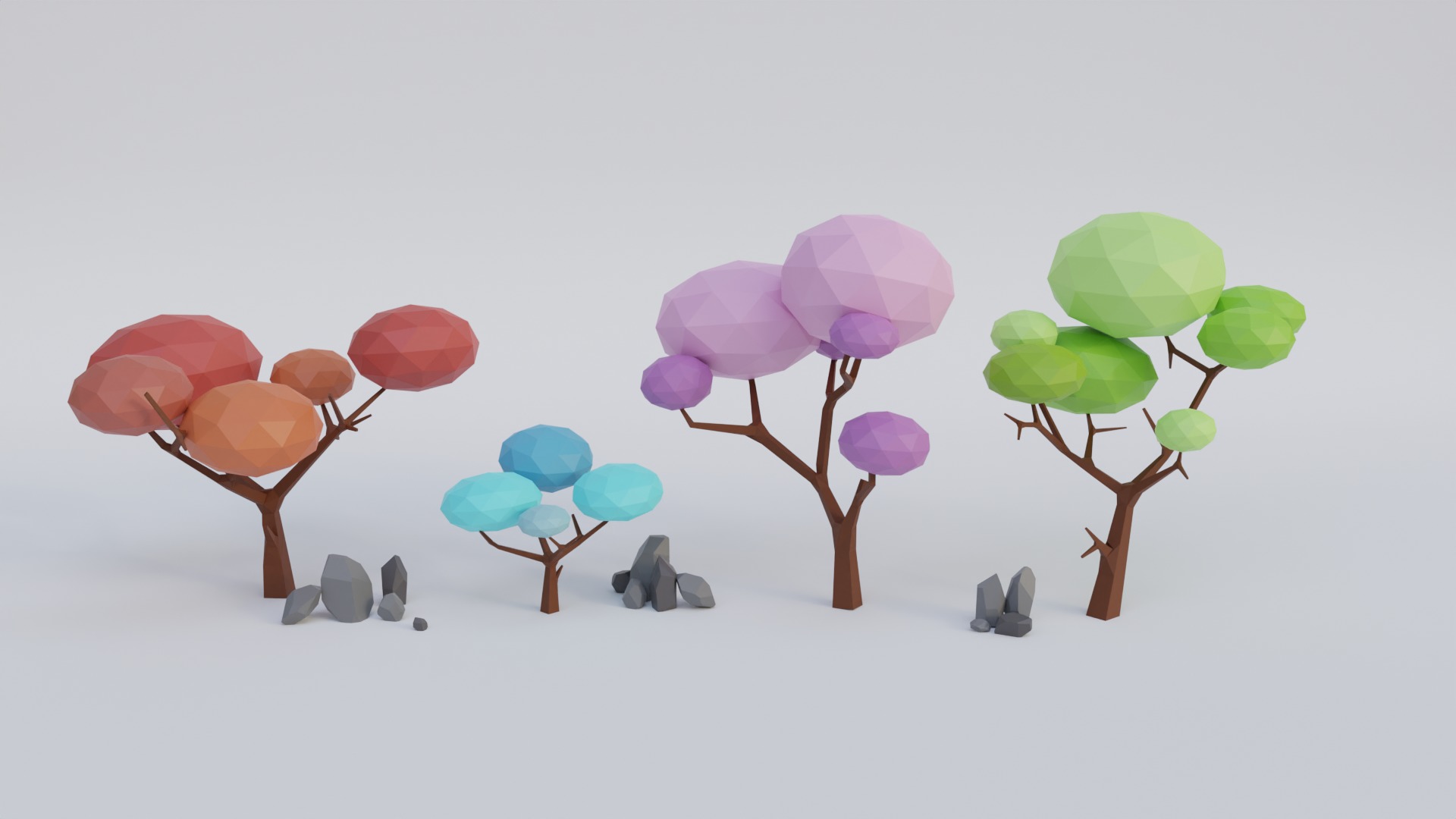 Low poly Trees free VR / AR / low-poly 3D model | CGTrader