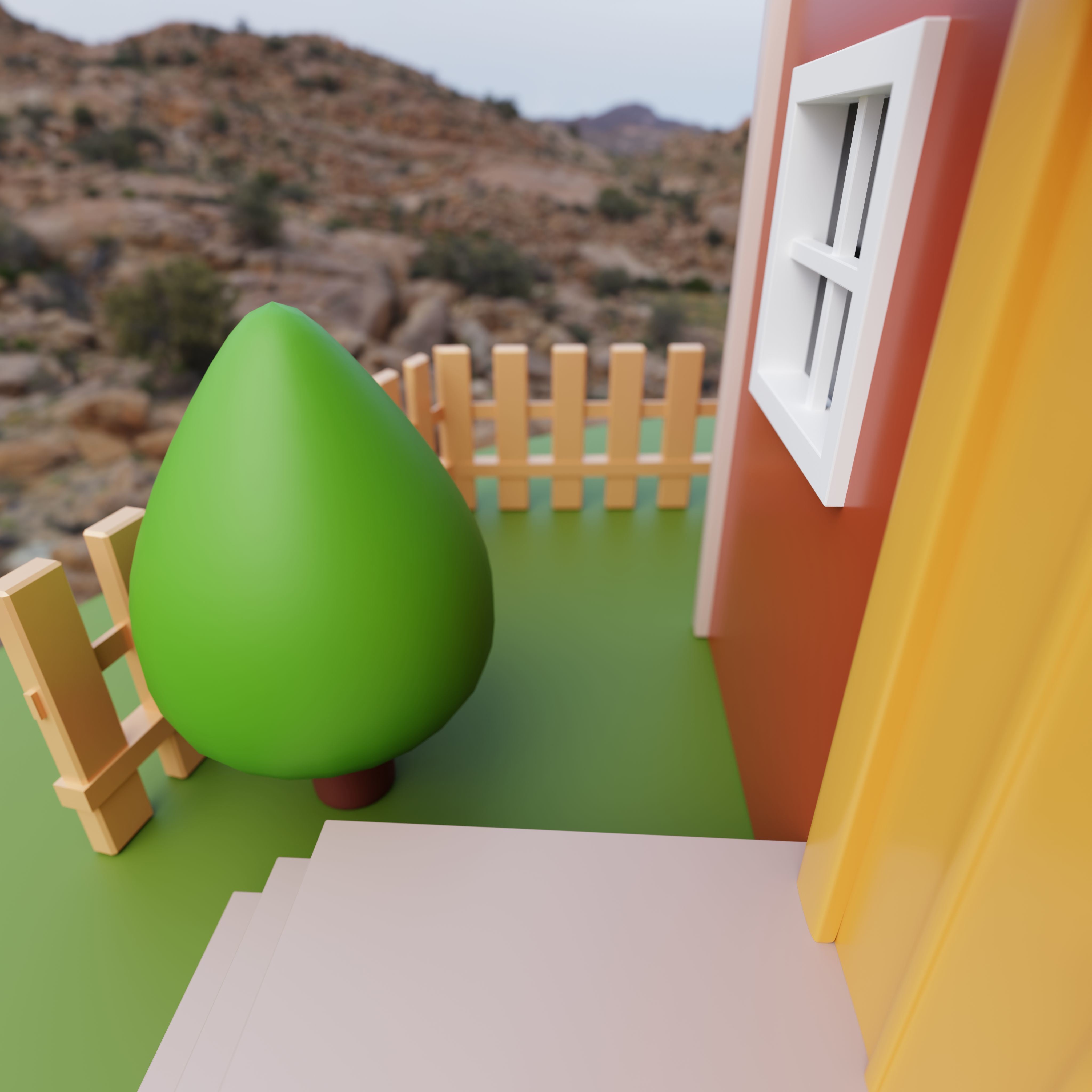 Simple Low-Poly 3D House Exterior Model 3D model animated | CGTrader
