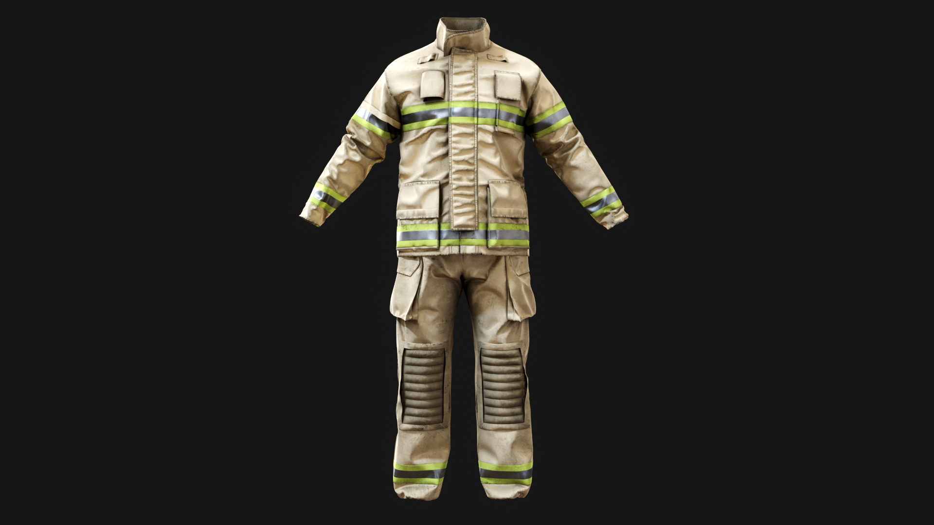 3D model LAFD Firefighter Uniform Jacket Shirt GTA V FiveM Ready VR ...