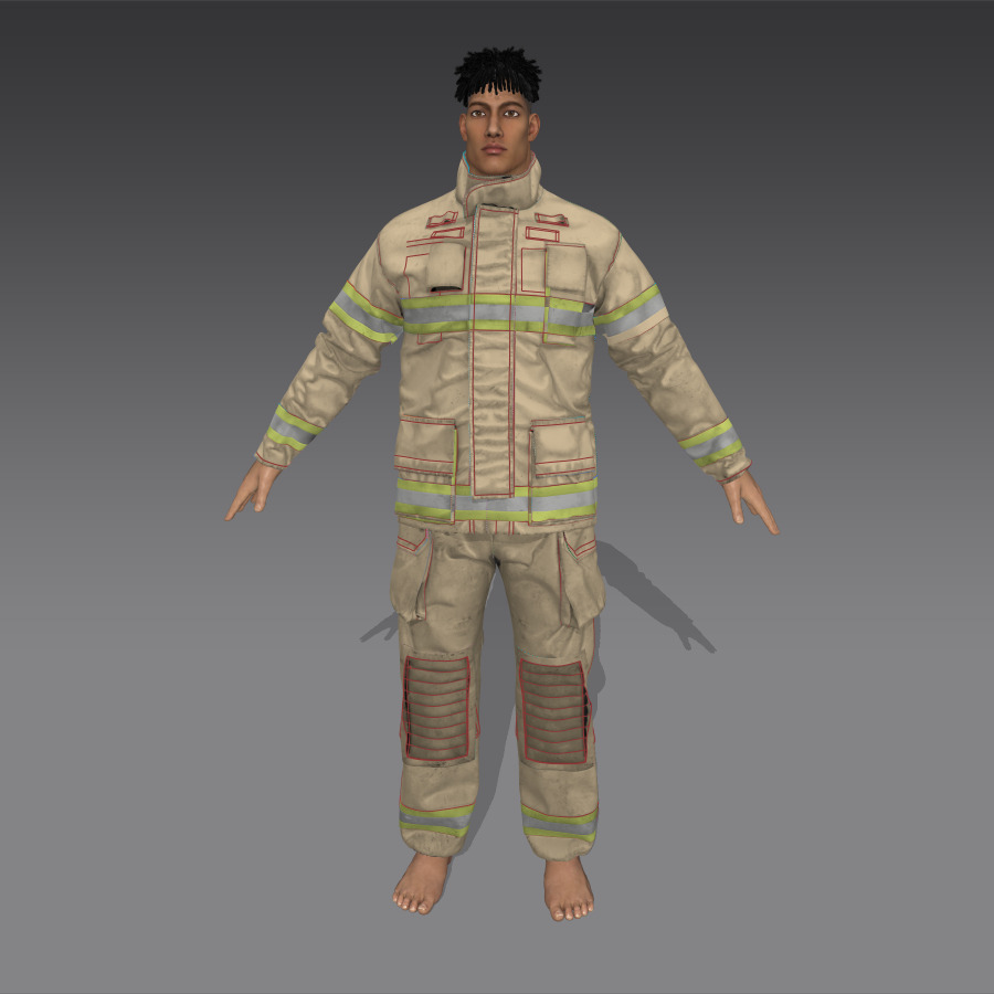 3D model LAFD Firefighter Uniform Jacket Shirt GTA V FiveM Ready VR ...