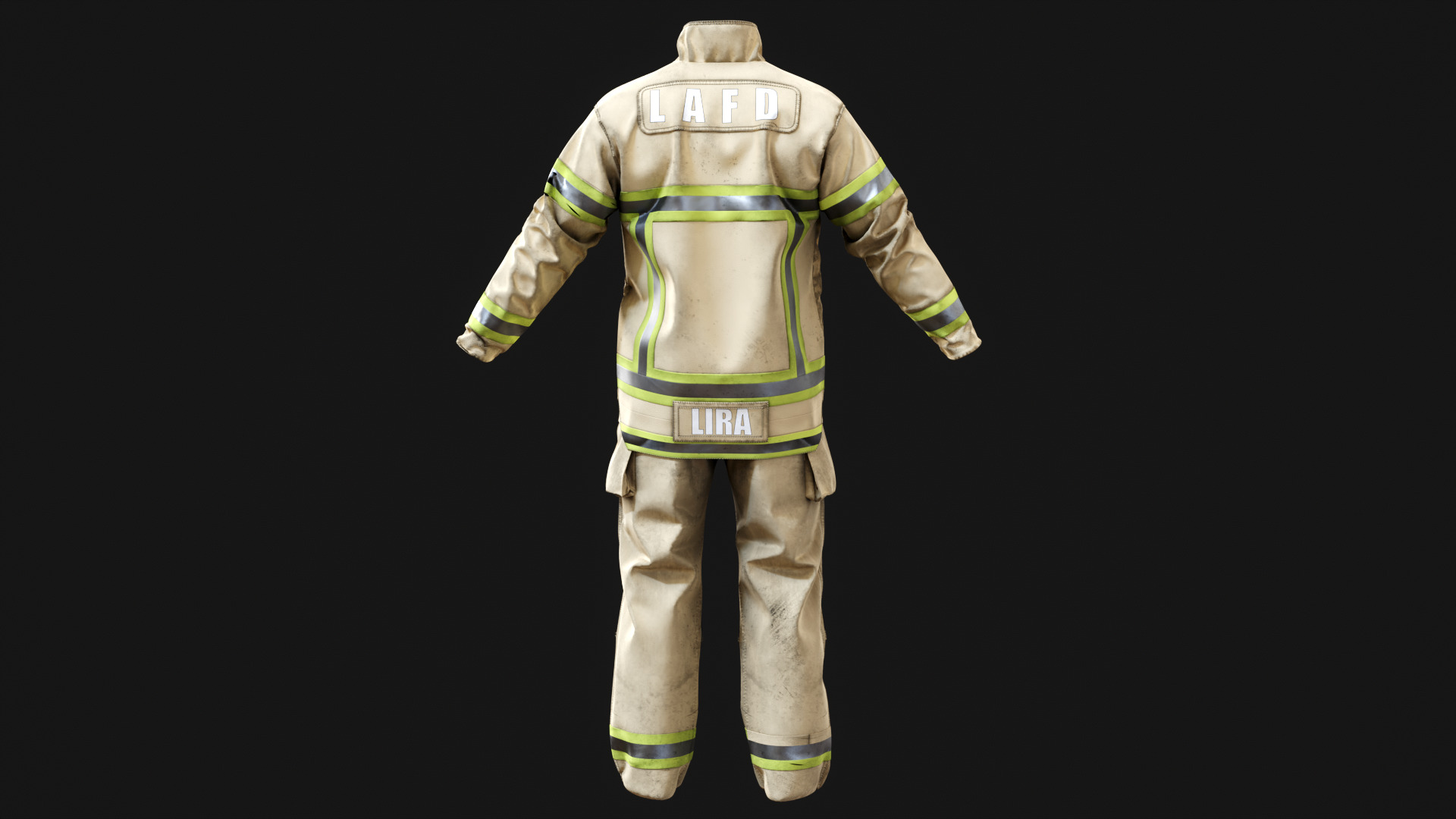 3D model LAFD Firefighter Uniform Jacket Shirt GTA V FiveM Ready VR ...