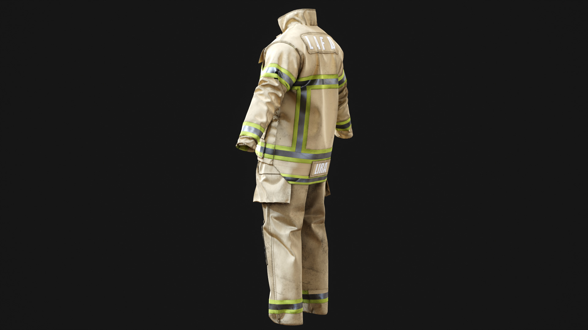 3D model LAFD Firefighter Uniform Jacket Shirt GTA V FiveM Ready VR ...