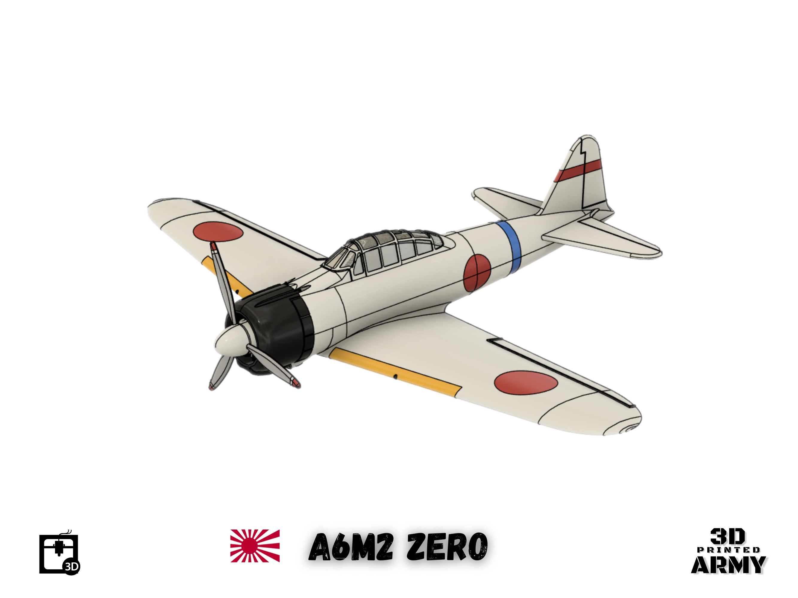 Mitsubishi A6M2 Zero -warbird scalemodel -STL files for 3D print 3D model 3D printable | CGTrader