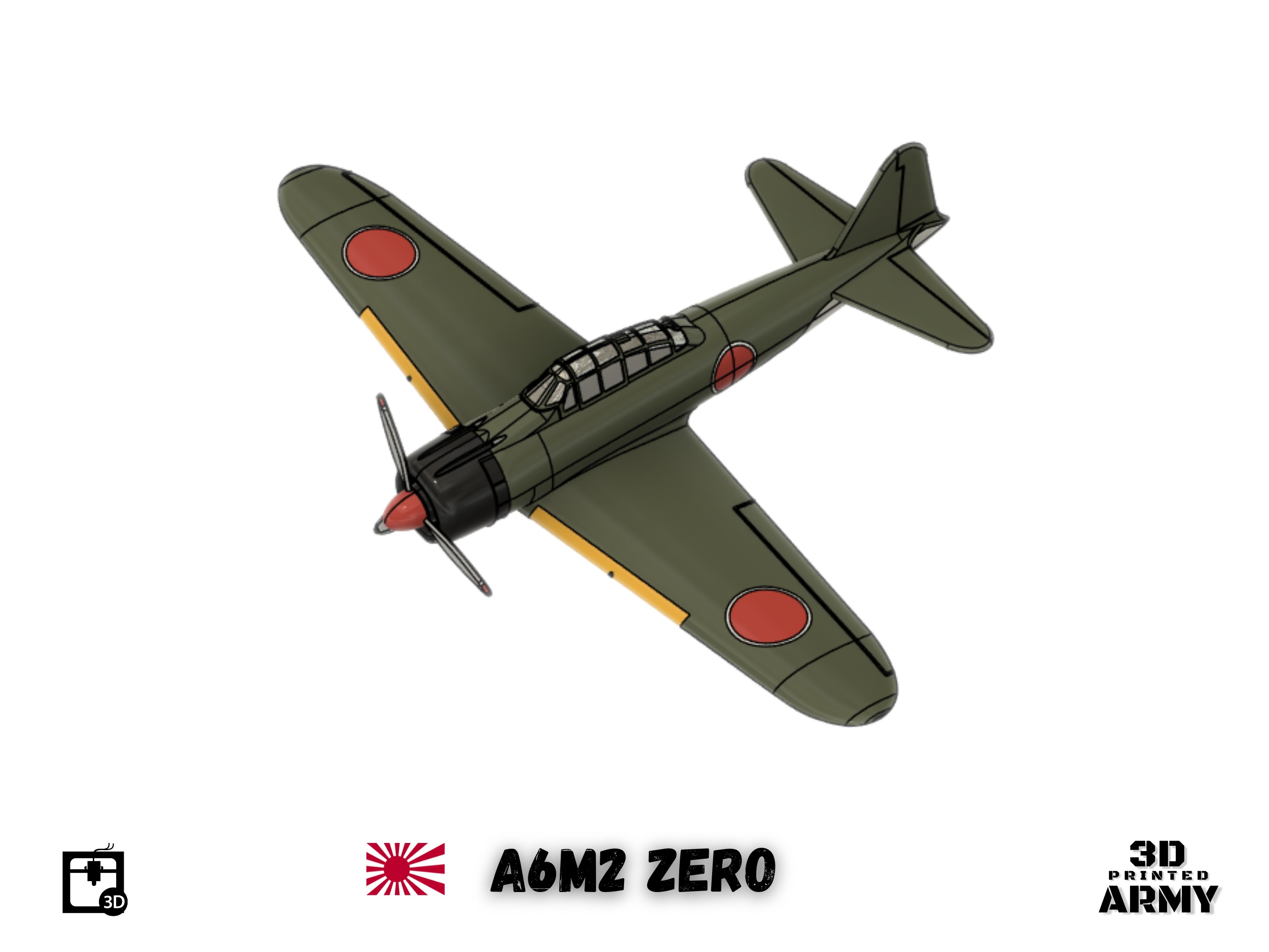 Mitsubishi A6M2 Zero -warbird scalemodel -STL files for 3D print 3D model 3D printable | CGTrader