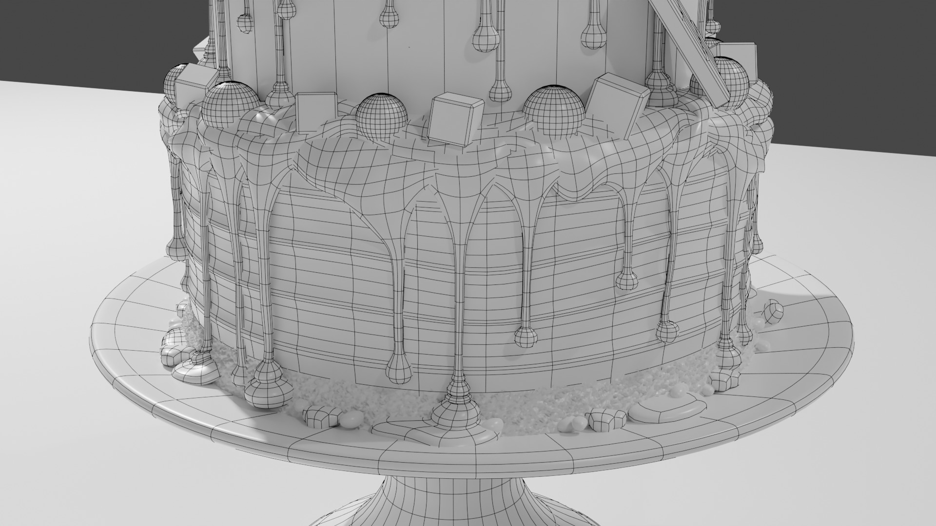 Happy birthday chocolate cake 3D model | CGTrader