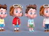 Rigged Low Poly Boy Cartoon character with 20 different outfits 3D ...