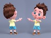 Rigged Low Poly Boy Cartoon character with 20 different outfits 3D ...