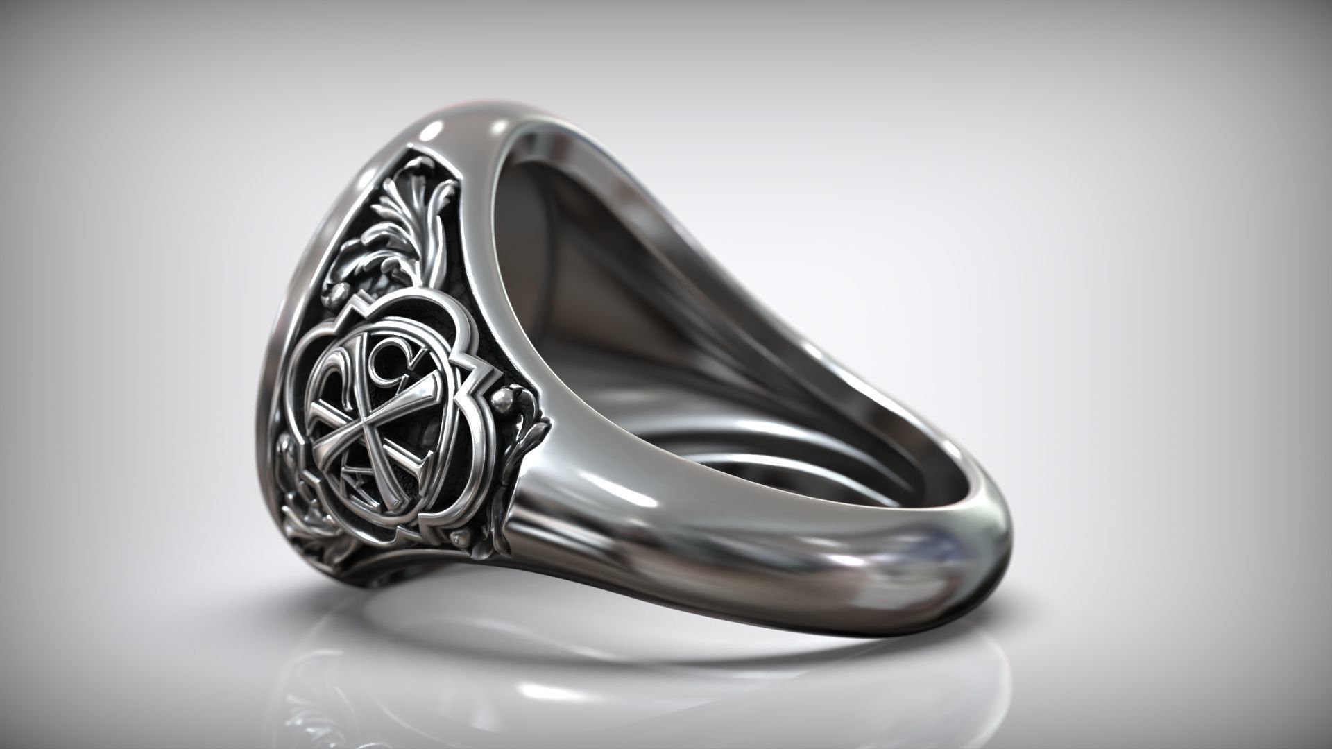 Jesus Christ Crown Thorn Christogram Symbol Signet 3D model 3D ...