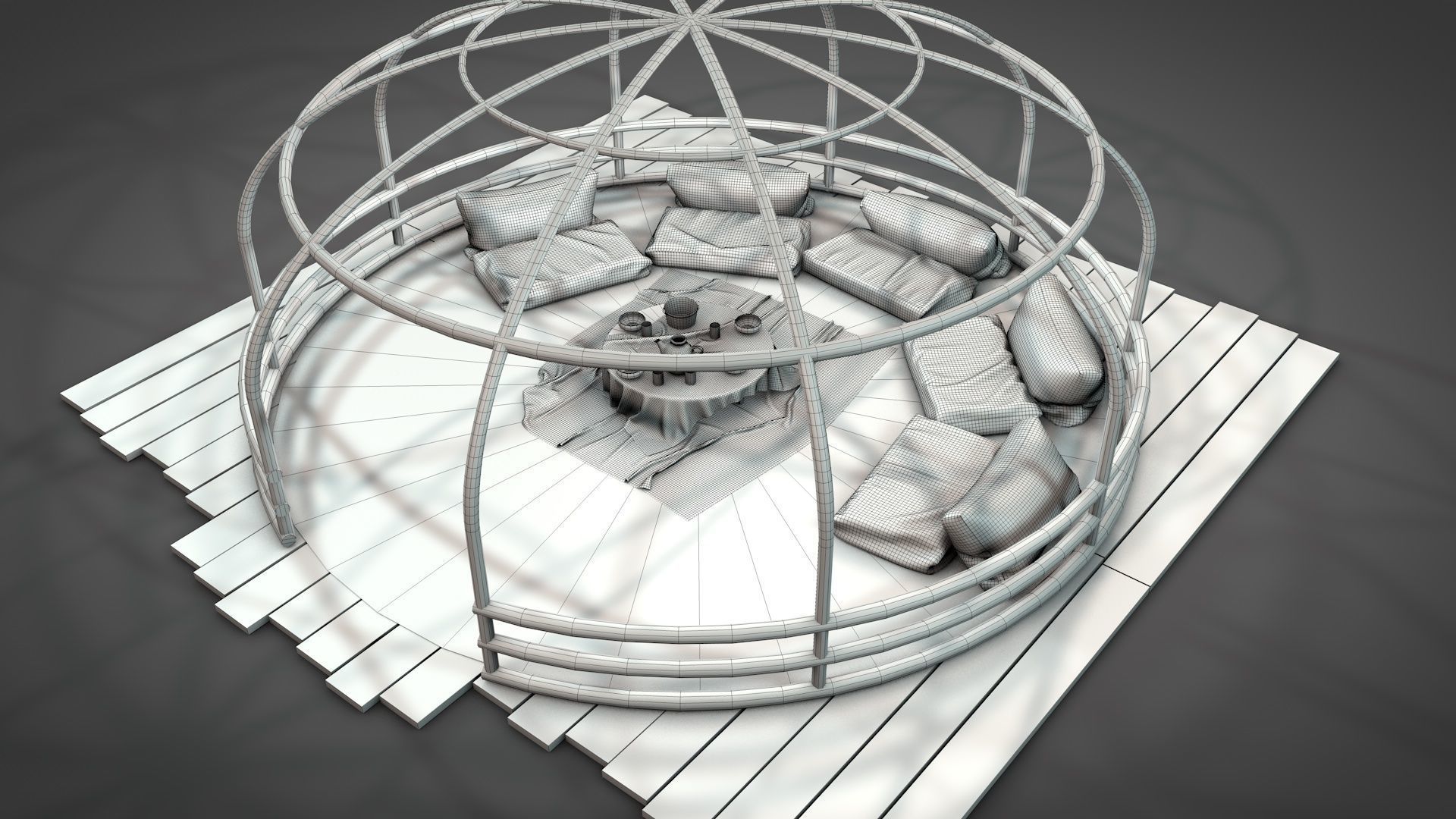 Traditional Nomad Tent v3 3D model | CGTrader