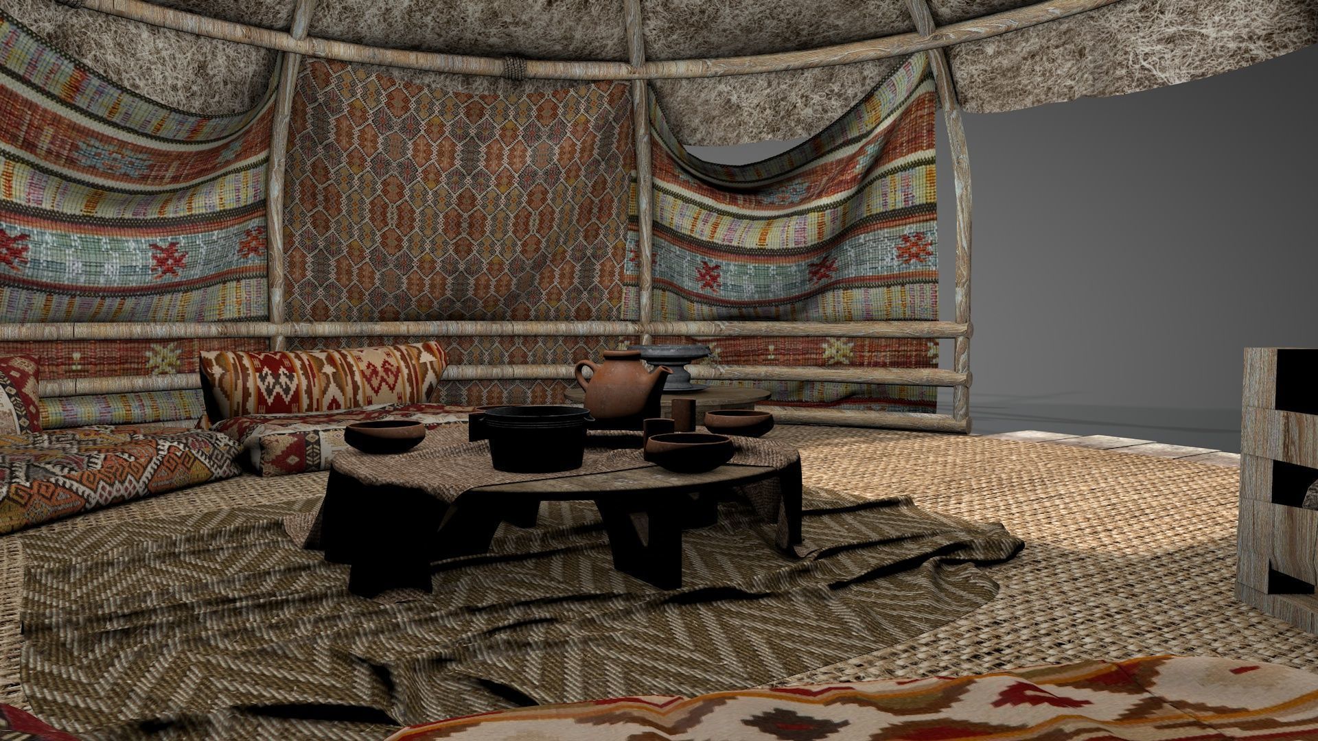 Traditional Nomad Tent v3 3D model | CGTrader