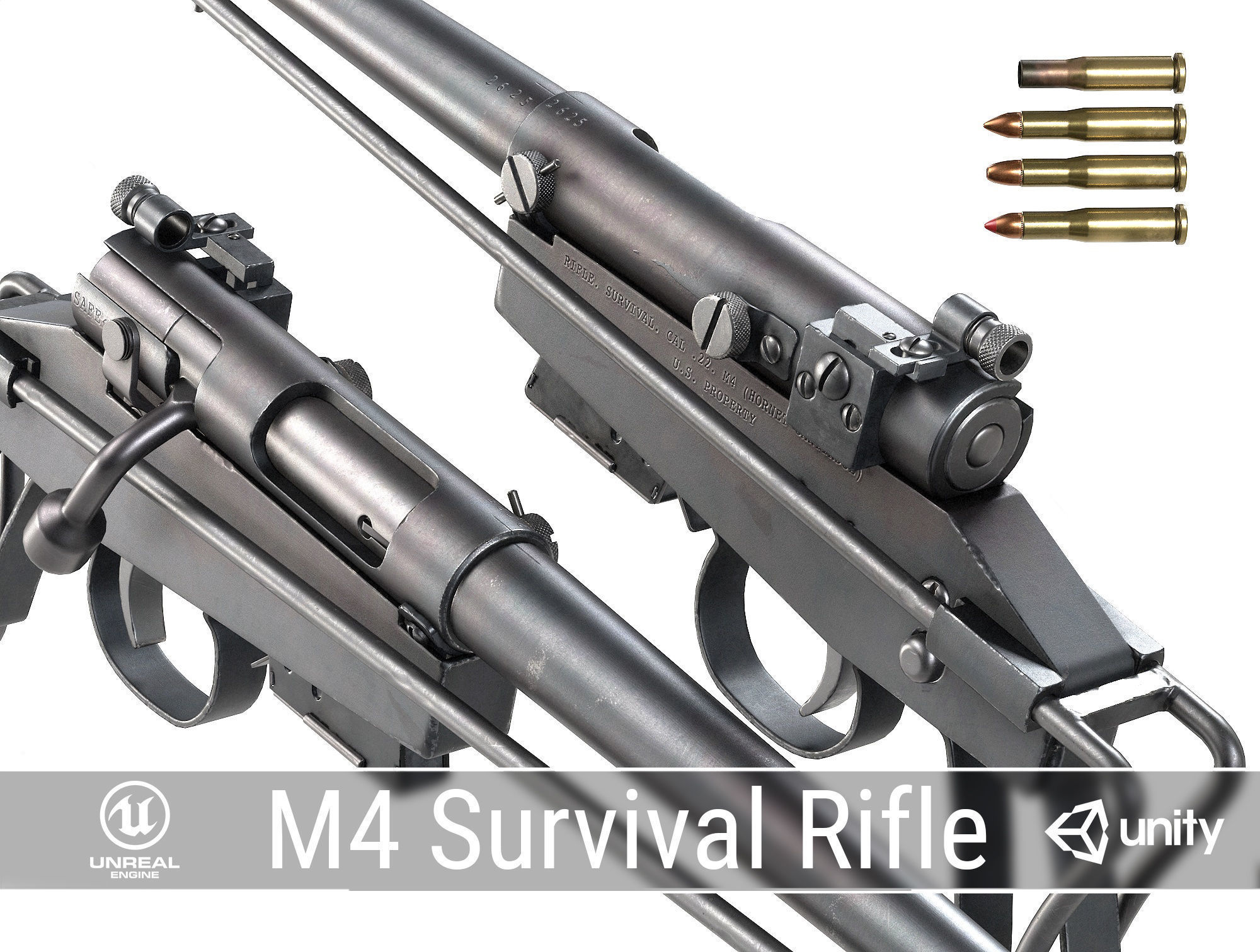 3D model PBR M4 Survival Rifle VR / AR / low-poly | CGTrader