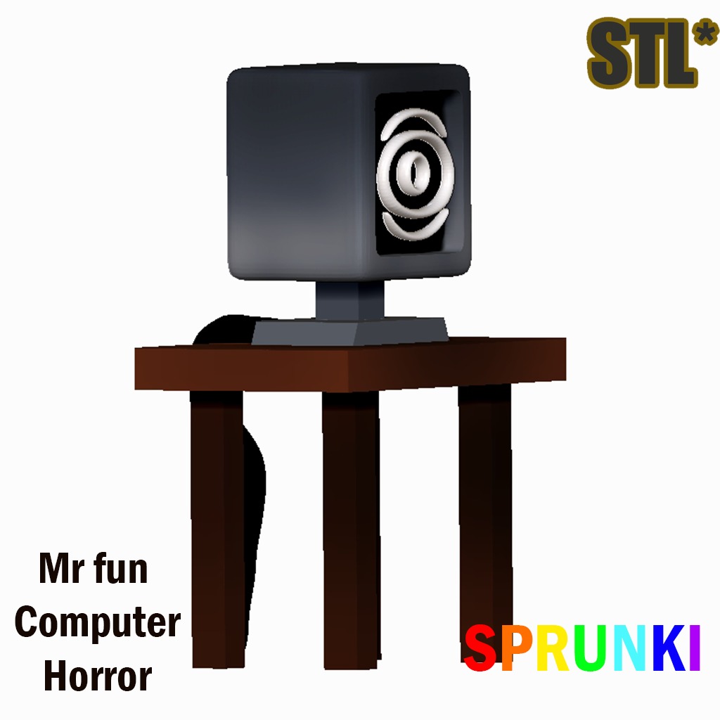 Sprunki Incredibox Mr fun computer Horror STL 3D Character 3D model 3D ...