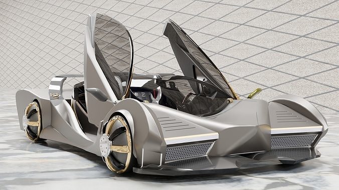 Titanium car 3D model | CGTrader