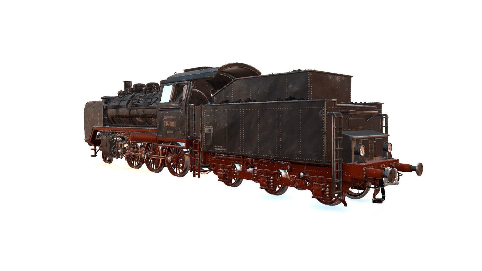 3D model Steam Locomotive - DRG Class24 - Steam engine VR / AR / low ...
