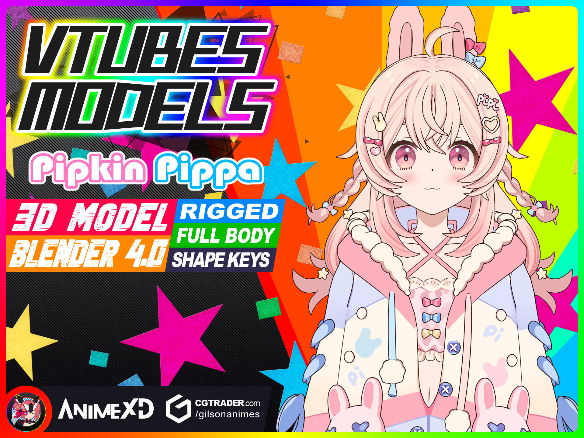 VTube Pipkin Pippa - 3D Model Blender 3D model rigged | CGTrader