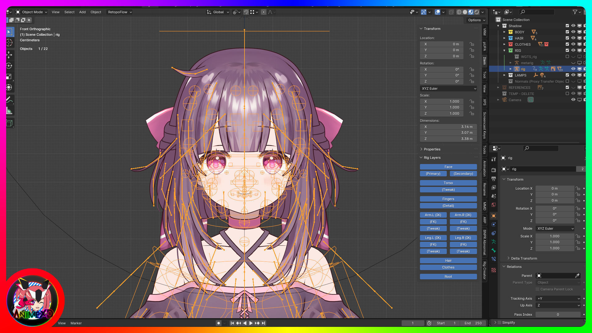 VTube Shadow - 3D Model Blender 3D model rigged | CGTrader