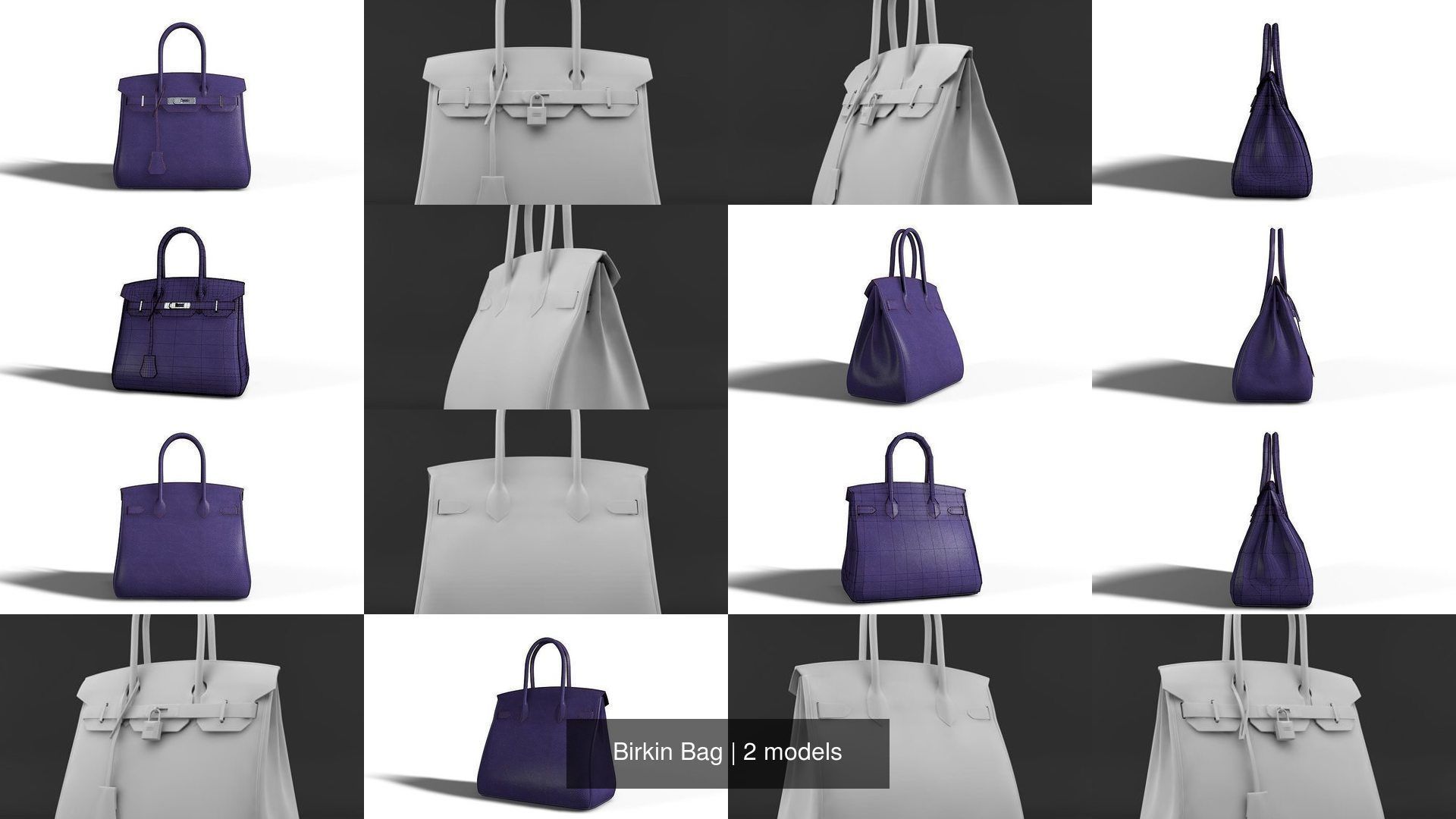 3D Model Collection Birkin Bag VR / AR / low-poly | CGTrader