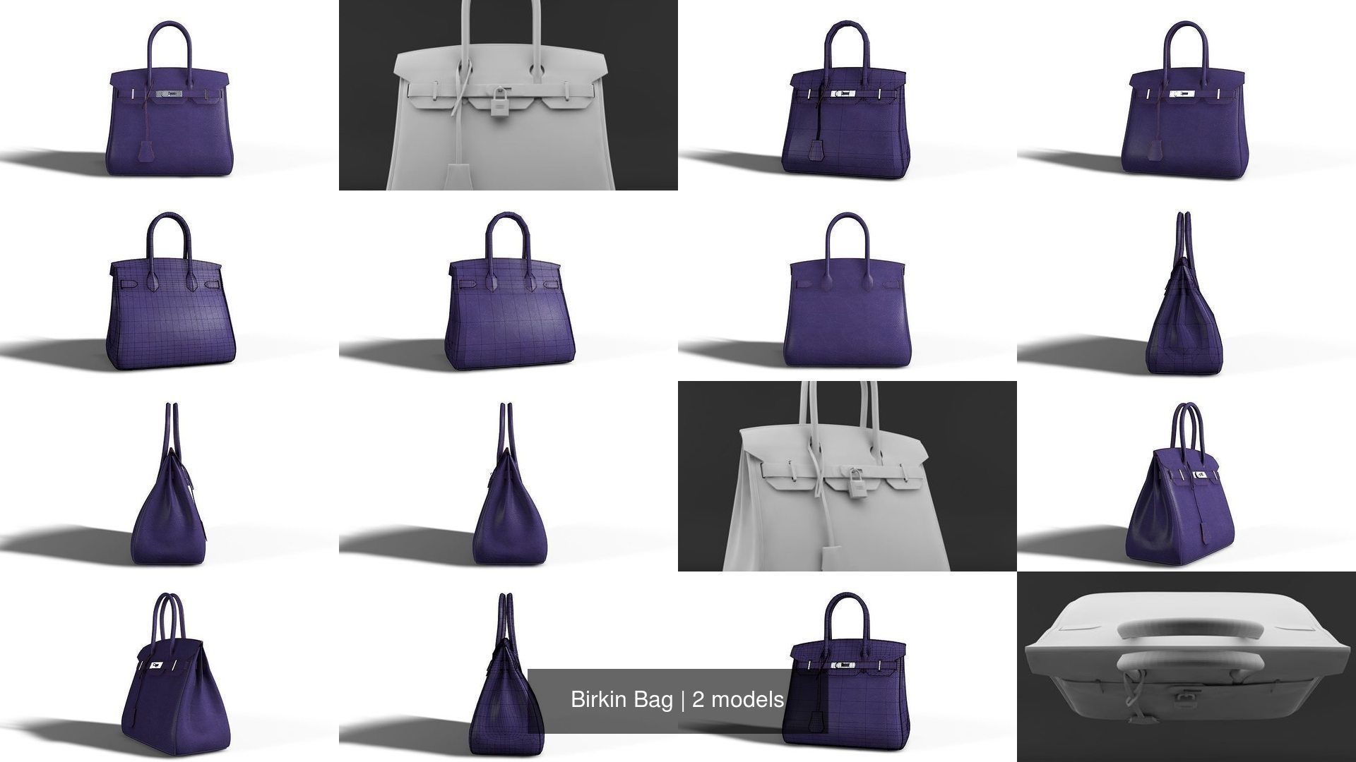 3D Model Collection Birkin Bag VR / AR / low-poly | CGTrader