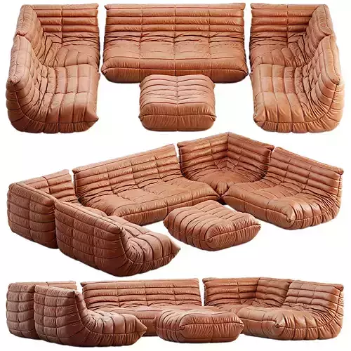 CERTIFIED Ligne Roset TOGO Large set in natural 3D model | CGTrader