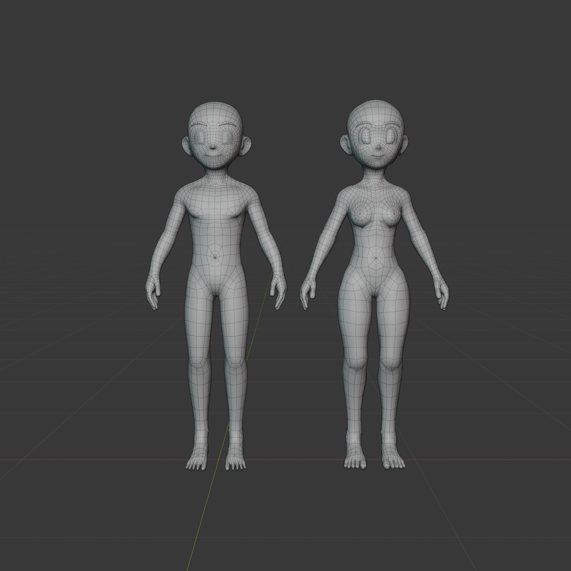 Cartoon Base Meshes free VR / AR / low-poly 3D model | CGTrader