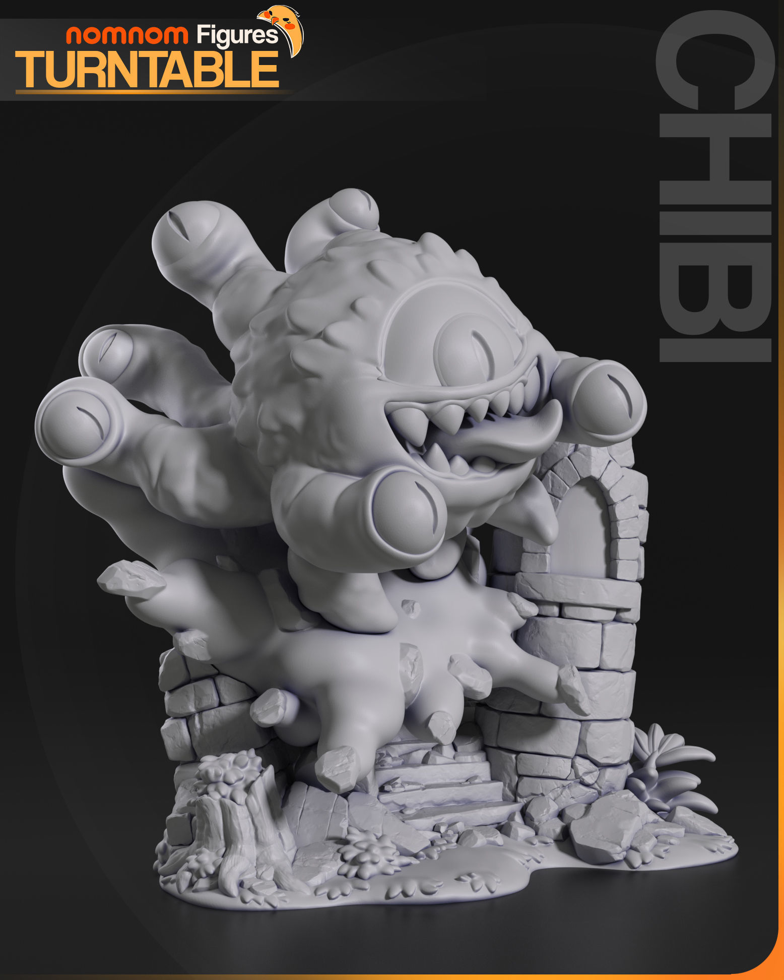 Chibi Beholder from Dungeons and Dragons 3D model 3D printable | CGTrader