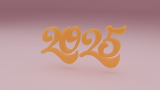 3D model New Year 2025 VR / AR / low-poly | CGTrader