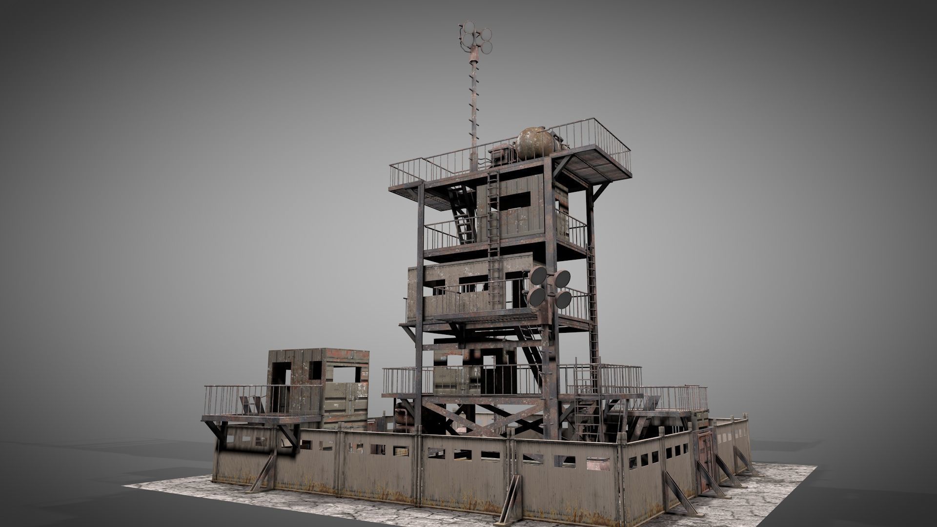 Post Apocalyptic Survival Watchtower v3 3D model | CGTrader