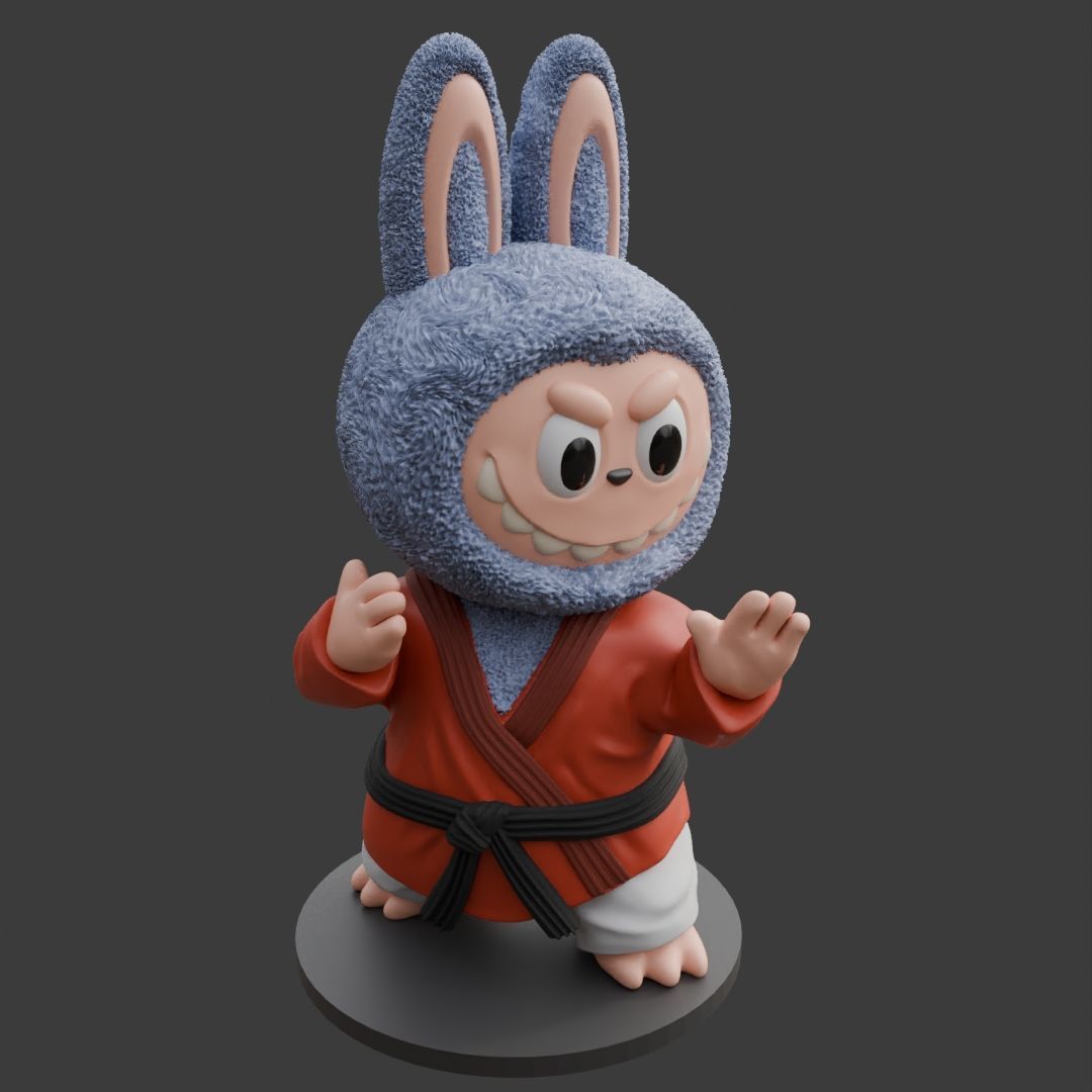 Labubu Martial Artist Fan Art Statue 3D model 3D printable | CGTrader