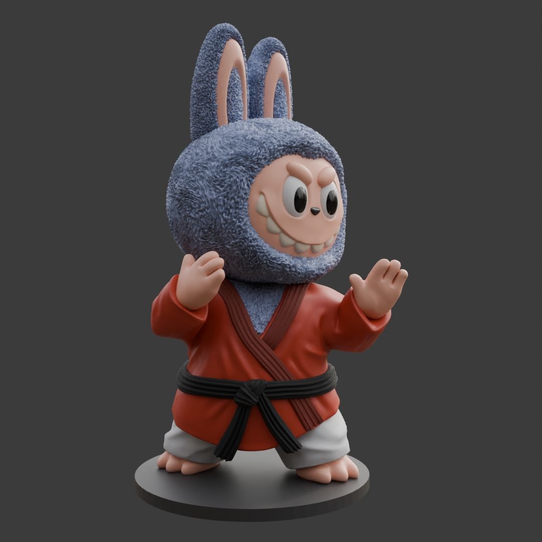 Labubu Martial Artist Fan Art Statue 3D model 3D printable | CGTrader