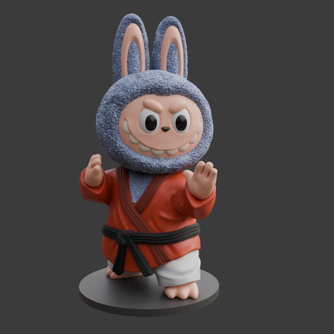 Labubu Martial Artist Fan Art Statue 3D model 3D printable | CGTrader