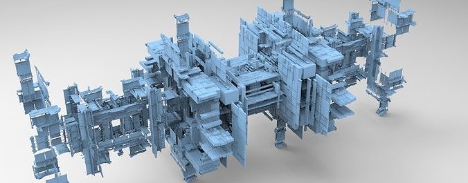 Sci fi Light gravity cube walkway platforms 1 3D model | CGTrader