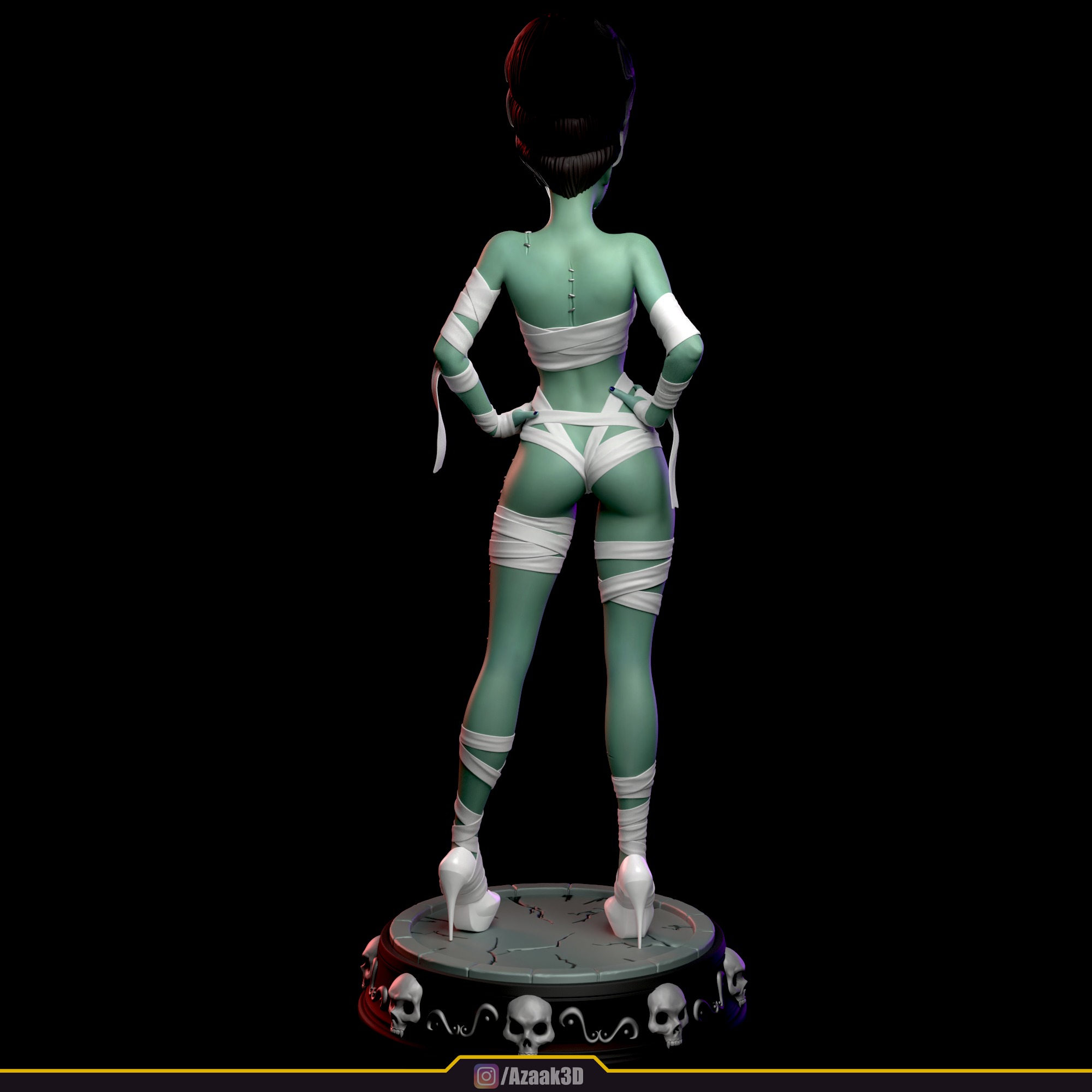 Bride of Frankenstein Pin up 3D model 3D printable | CGTrader